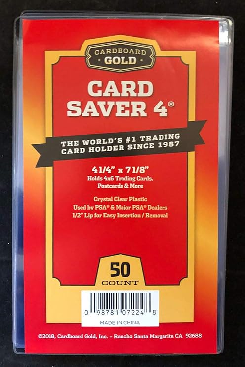 Cardboard Gold (1pk of 100) CS4 Card Saver 4 Pro Graded 4x6 Card ...