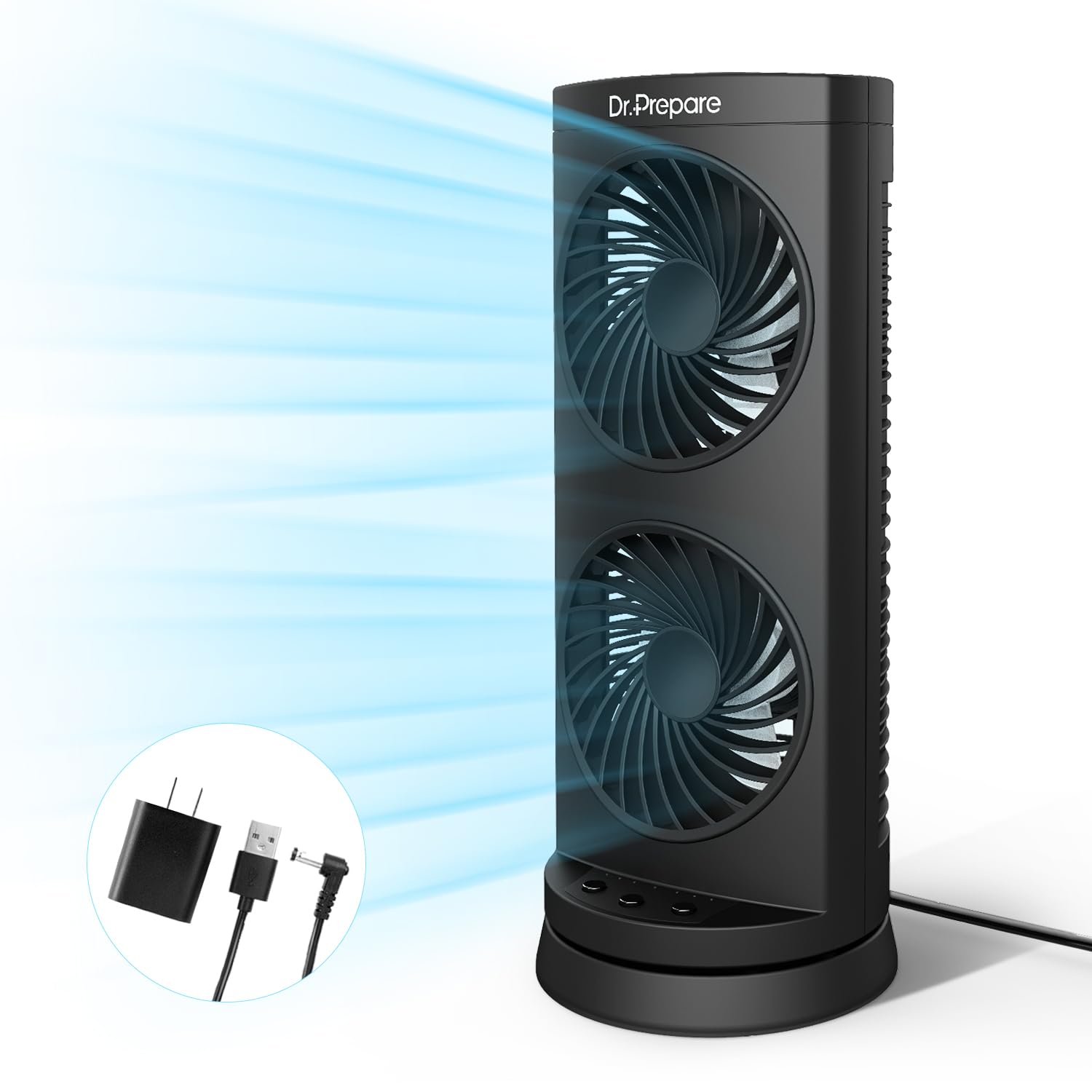 Dr. Prepare Desk Fan Oscillating Fan, Tower Fan with DC Motor for Home ...