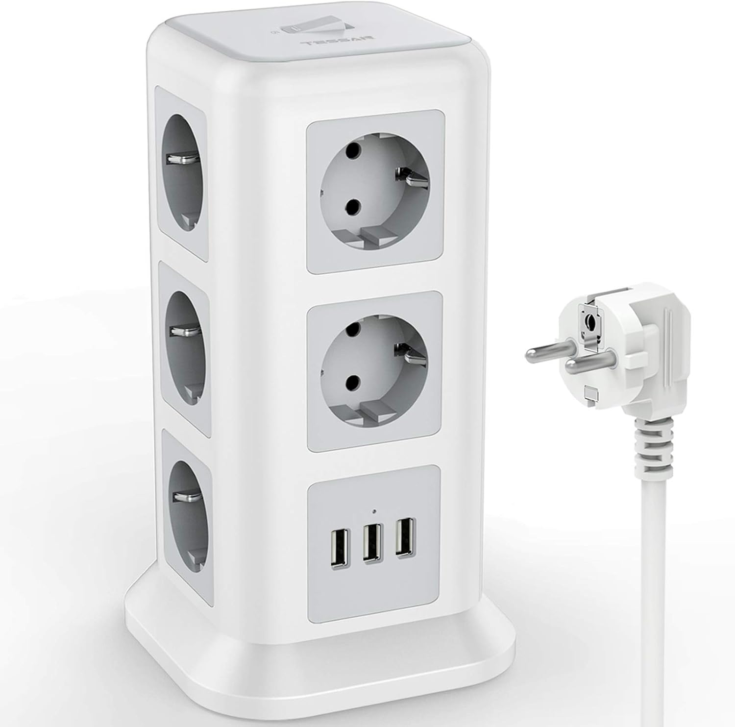 TESSAN Multipresa Verticale con 11 Prese 3 USB e Interruttore di ...