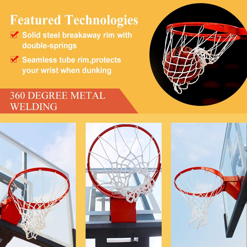 PROGOAL Breakaway Double Spring Basketball Rim, Heavy Duty Pro Slam ...