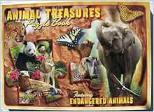 Animal Treasures Puzzle Book Featuring Endangered Animals: Amazon.com ...