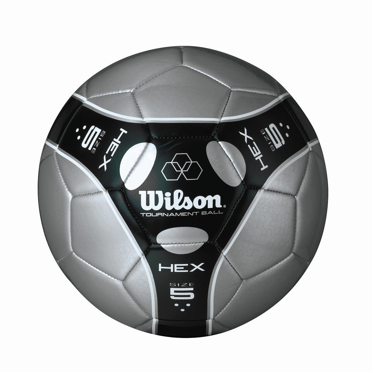 Amazon.com : Wilson Hex Ii Soccer Ball, Silver/Black, Size 5 : Sports ...