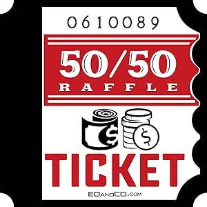 Amazon.com : 50/50 Raffle Tickets | Premium Double Ticket Roll | Easy ...