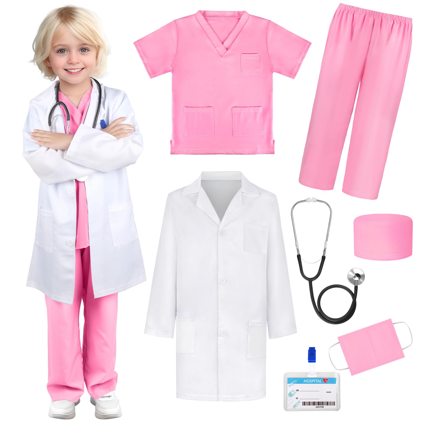 Doctor Costume for Kids Doctor Lab Coat for Kids Real Stethoscope ...