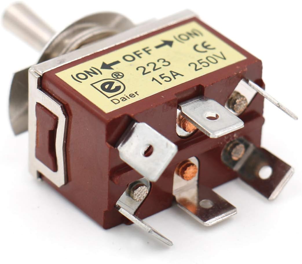 Heschen metal toggle switch DPDT momentary 3 position (ON)/OFF/(ON ...