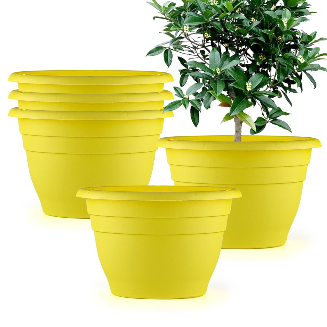 RooTrimmer Plant Pot Set of 5, 10" Outside Diameter Flower Pots, 8.5 ...