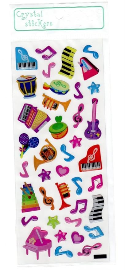 Crystal Stickers - Musik Themen Bunte Musikinstrumente: Amazon.de ...