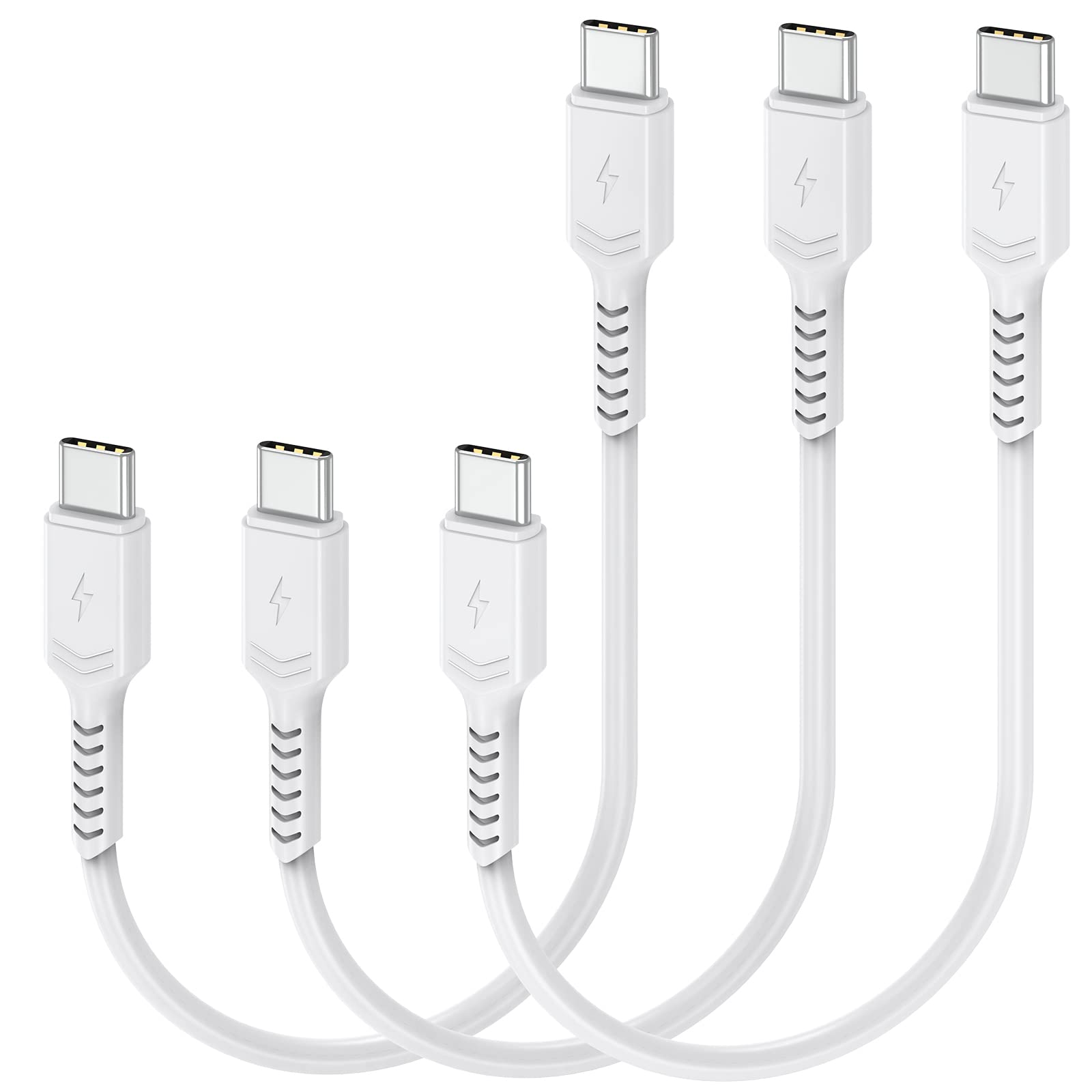 Short USB C to C Cable 1FT, 3-Pack Type C to Type C Cable PD Fast ...