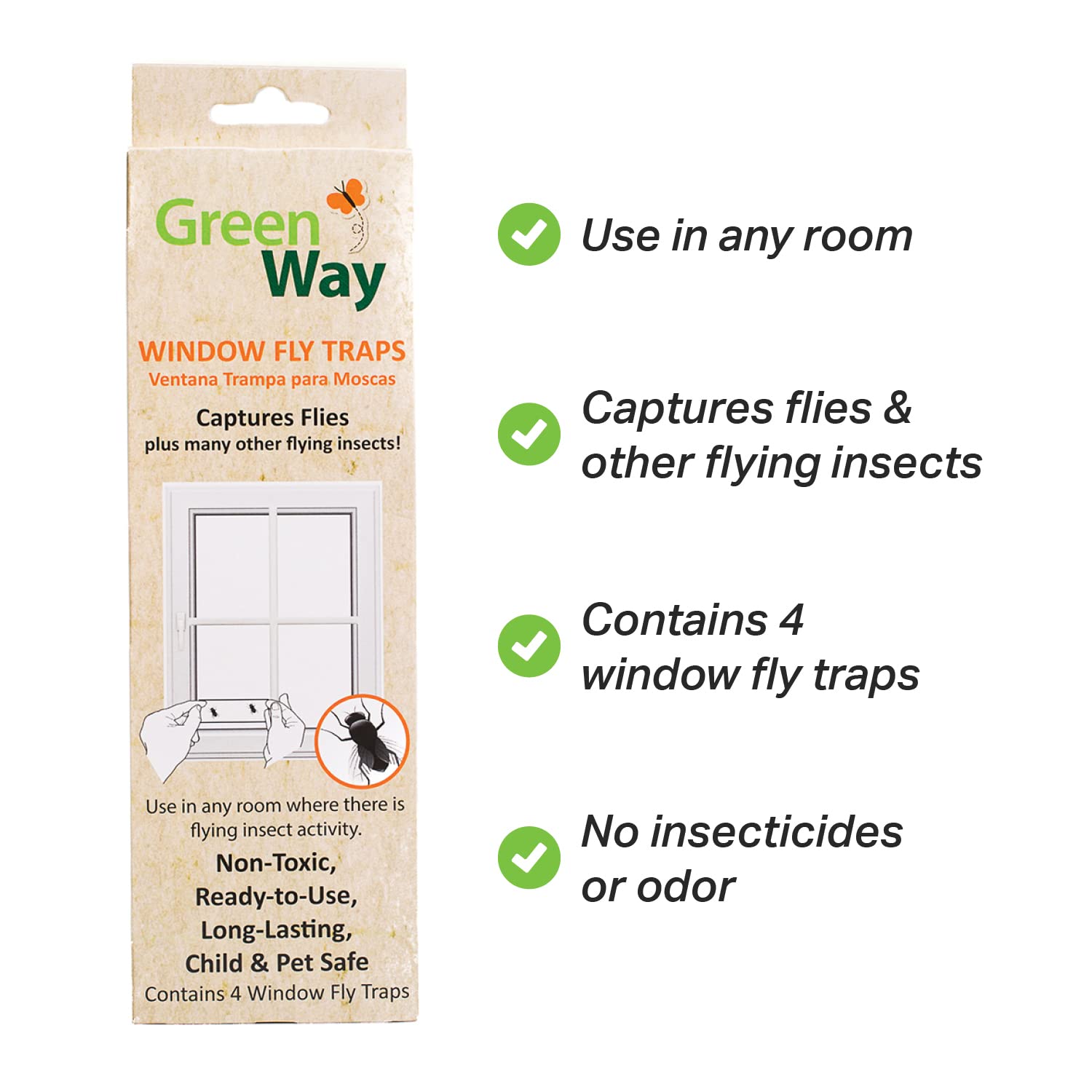 Mua Insects Limited Greenway Window Fly Traps (4 Traps) - Sticky Traps ...