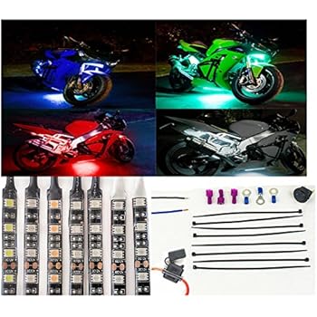 Amazon.com: Motorcycle LED Light Kit Underglow Lights 10pc 12" LED ...