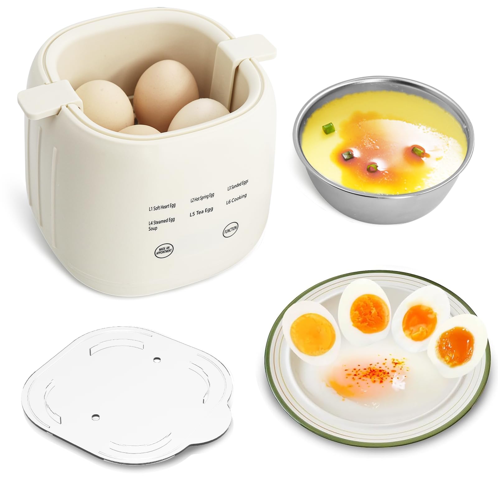 Newthinking Rapid Electric Egg Cooker with Timer, 6 in 1 Egg Cooker and ...