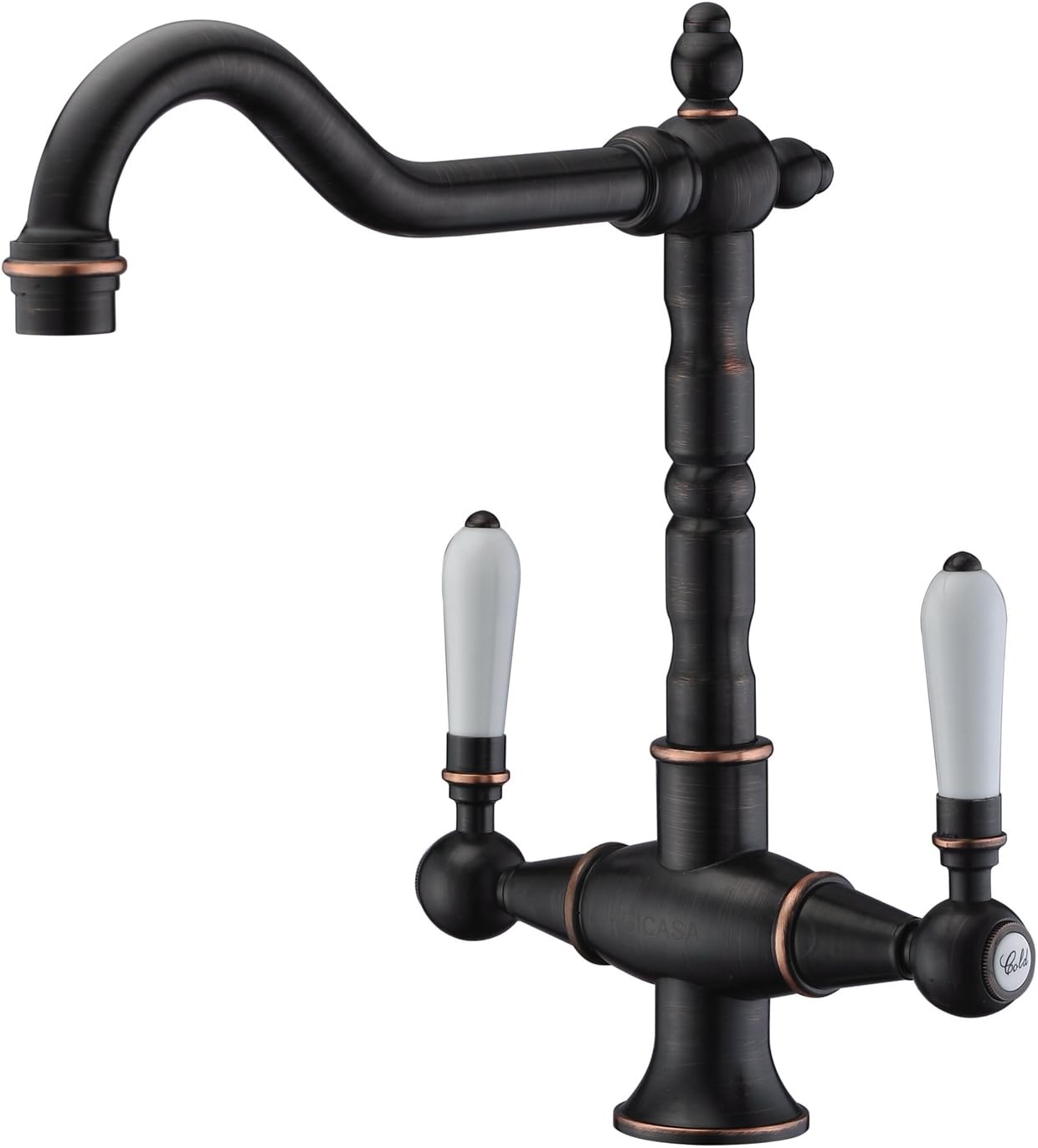 LAZADA Classic Kitchen Sink Mixer Tap, Double Handle Solid Brass ...