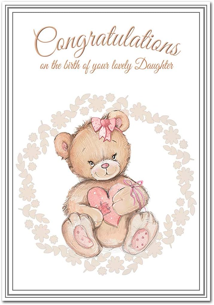 New Baby Girl Card - Congratulations on Birth - Newborn Congrats ...