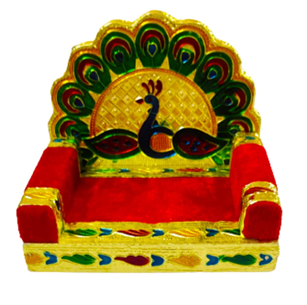 Buy Avanti Creation Wooden Handcrafted Peacock Sinhasan for Mandir ...
