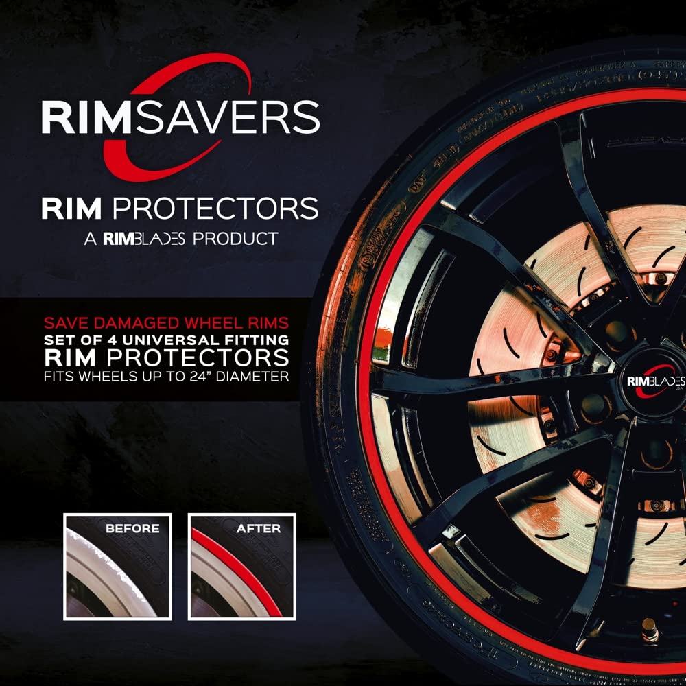 Mua RimSavers RimBlades USA (Red) Wheel Rim Protectors Guard Alloy ...