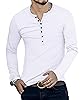 YTD Mens Casual Slim Fit Basic Henley Long Sleeve Fashion T-Shirt S ...