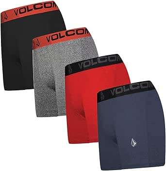 Volcom Mens Boxer Briefs 4 Pack Poly Spandex Performance Boxer Briefs ...