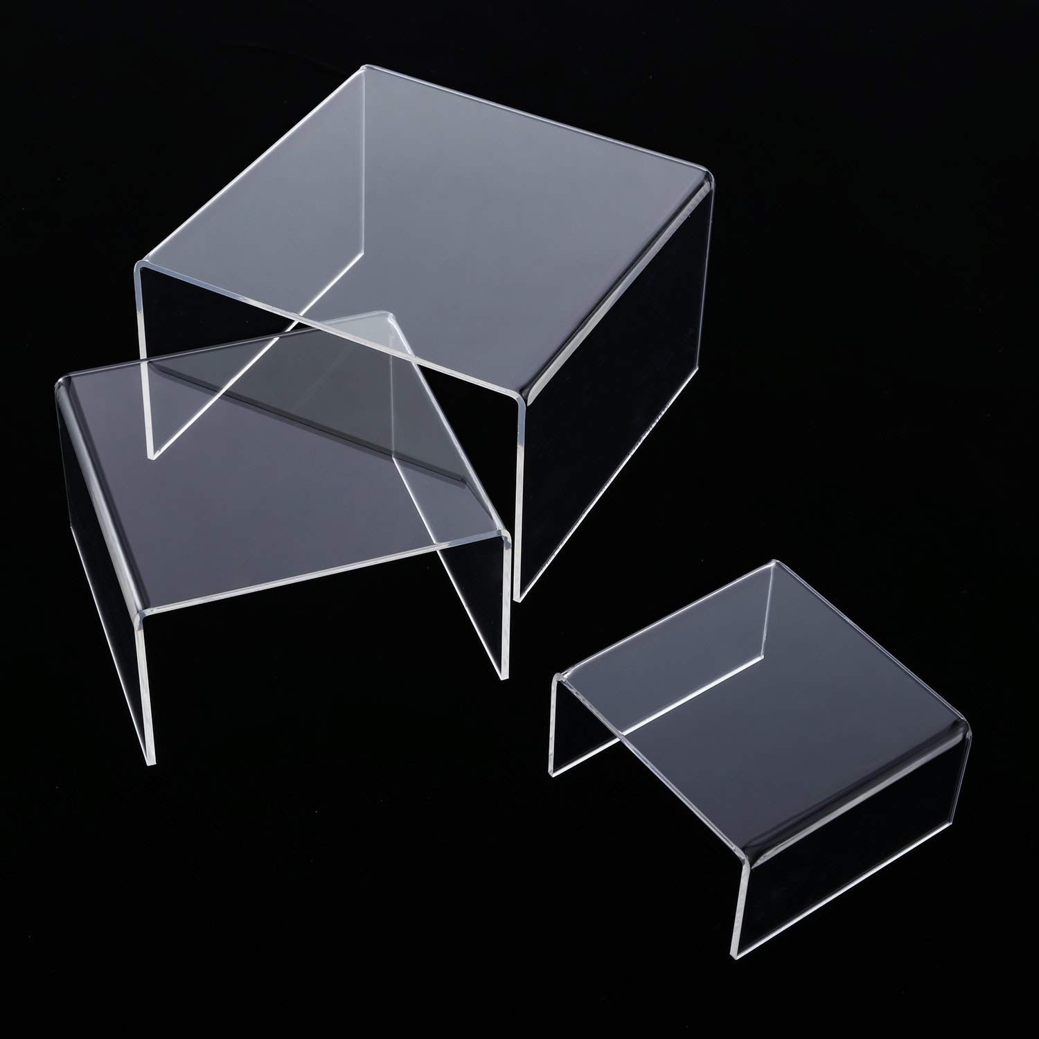 Chuangdi 2 Sets Acrylic Display Risers, Jewelry Display Riser Shelf ...