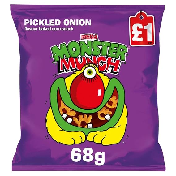 Mega Monster Munch Pickled Onion Snacks 68g x 12: Amazon.co.uk: Grocery