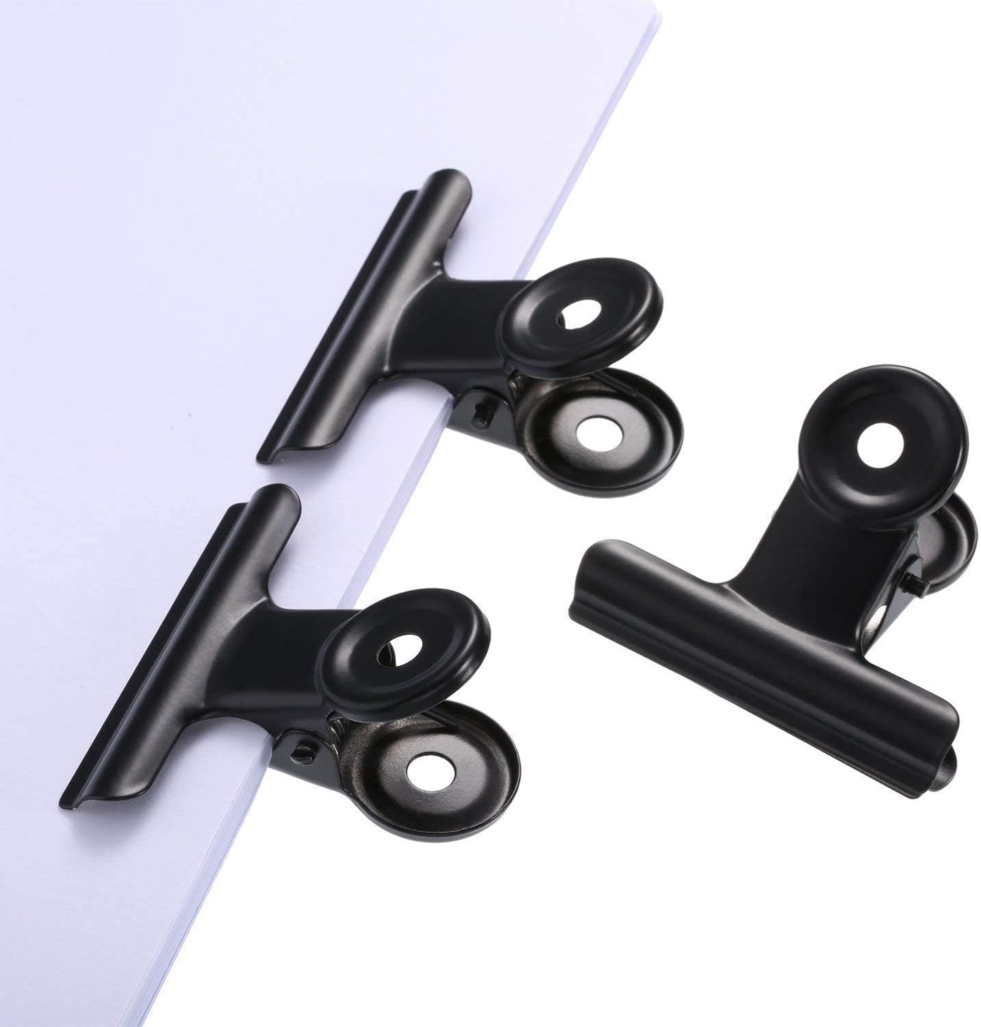12 Pack Binder Clips 50mm Black Metal Paper Clips Hinge File Paper ...