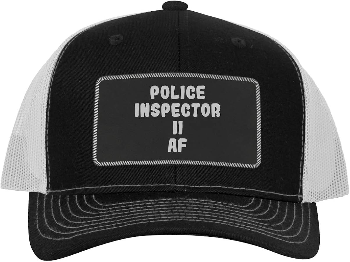 Police Inspector Ii AF - Leather Black Patch Engraved Trucker Hat ...