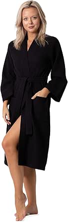 Turkish Linen Waffle Knit Lightweight Kimono Spa & Bath Robes for Women ...