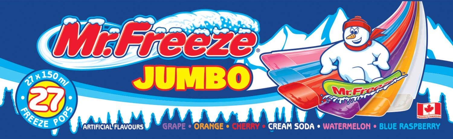 Mr. Freeze Jumbo Ice Pops 27x150ml Freezies {Imported from Canada ...
