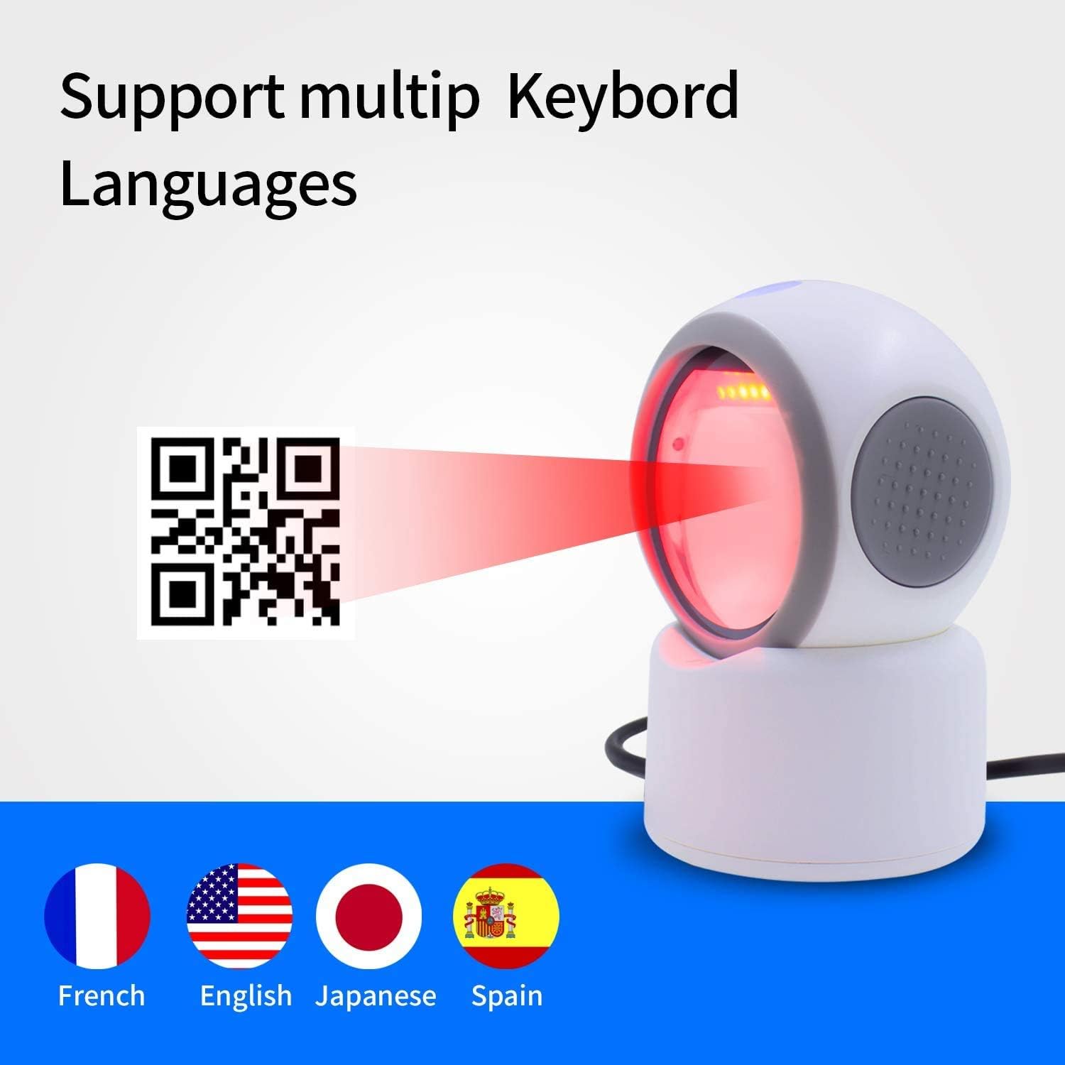 QR Wireless Barcode Scanner,Symcode 1D 2D Handheld Cordless 2 in 1 2 ...