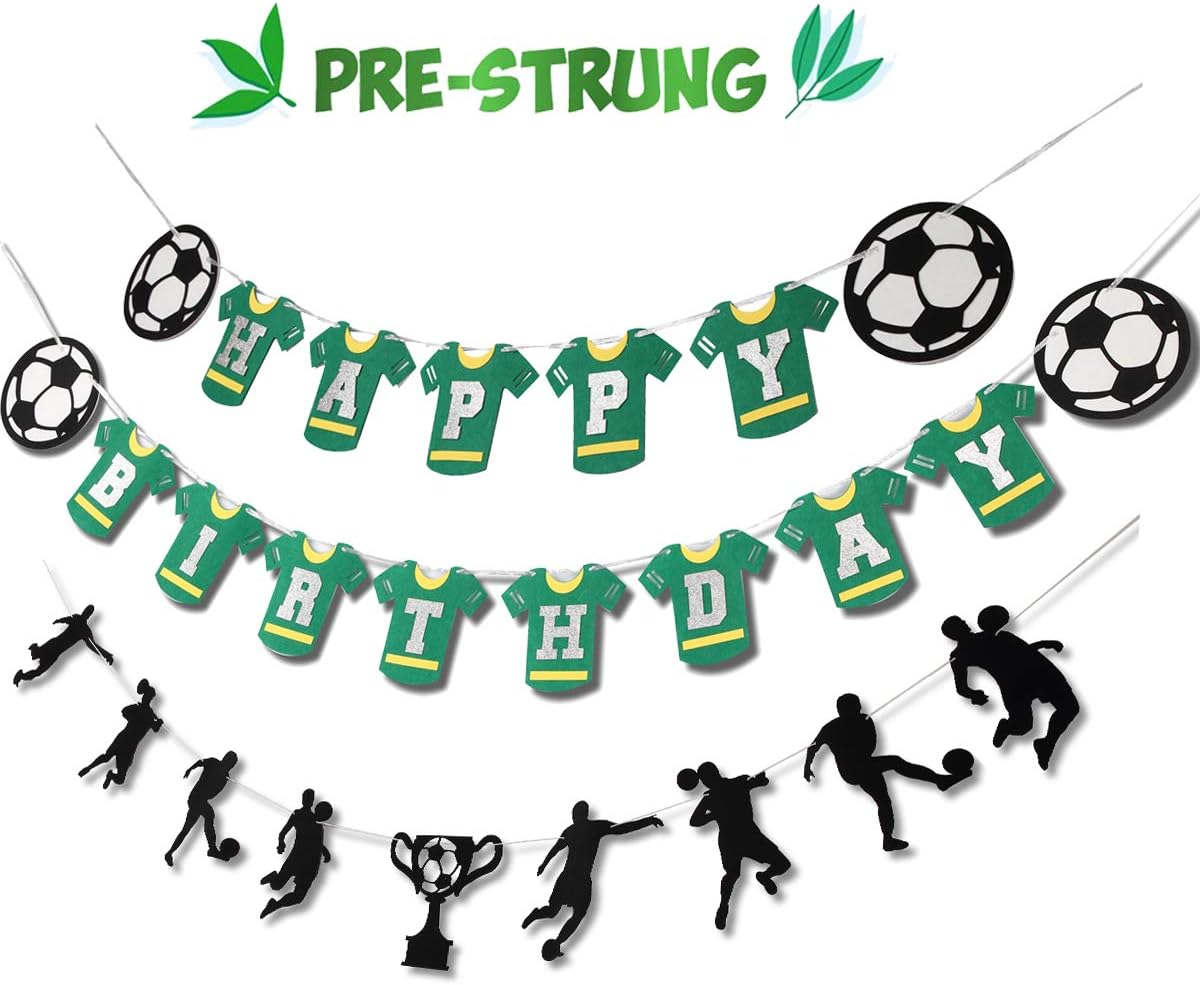 C L COORPER LIFE Soccer Birthday Banner Pennant For Kids Sports Party ...