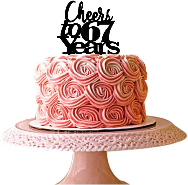 santonila Cheers to 67 years cake topper for 67th birthday Wedding ...