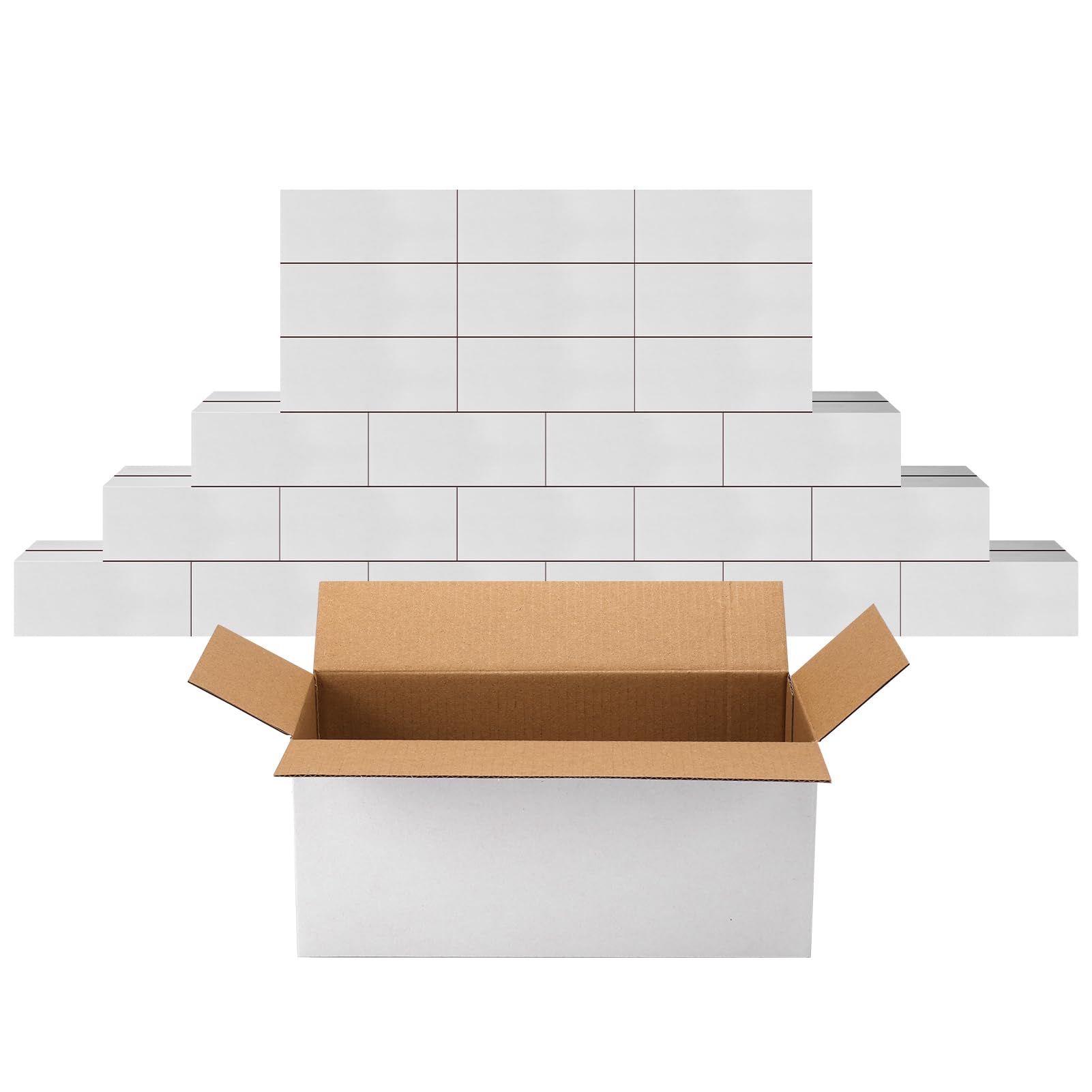 PETAFLOP 8x8x3 Shipping Boxes Set of 25, Small White Cardboard Mailer ...