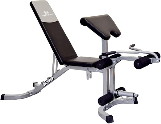 Adjustable Weight Bench With Preacher Pad & Leg Curl (Silver): Amazon ...