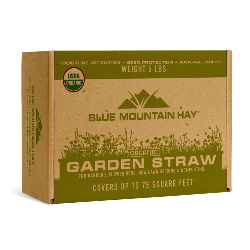 Organic Garden Straw (10lb) | Blue Mountain Hay | Straw Mulch for ...