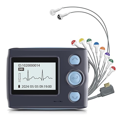 Portable 12-Lead Heart Monitor with AI Analysis for Home Use, 24 Hours ...