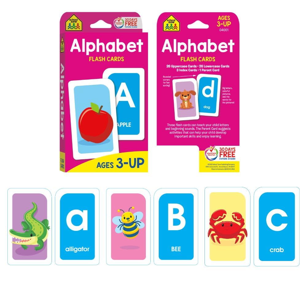 Mua School Zone - Alphabet 4-Pack Flash Cards - Ages 3+, Preschool ...