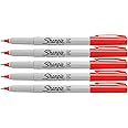Amazon.com: Sharpie Red, Ultra Fine Point Tip, Permanent Markers, 5 ...
