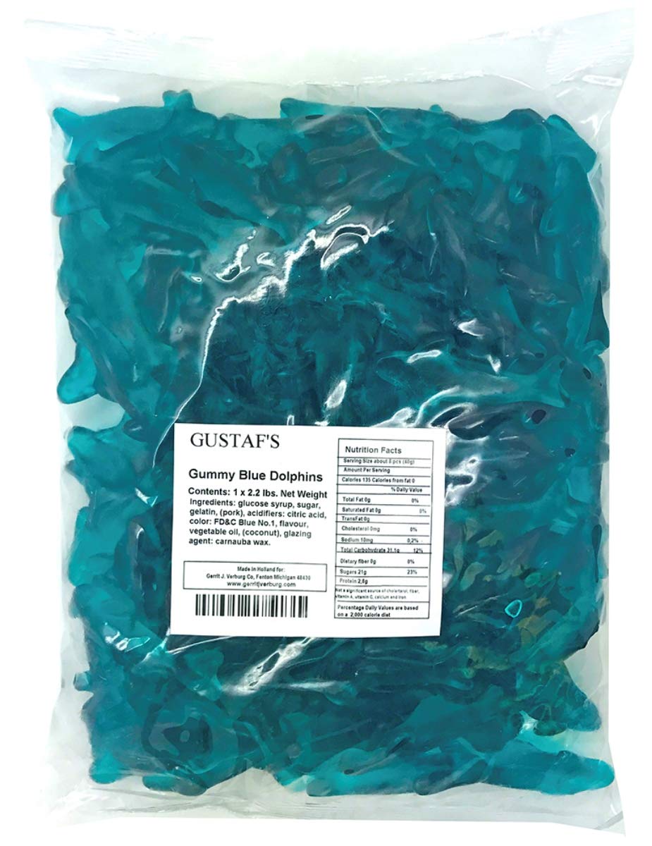 Amazon.com : Gustaf's Blue Gummy Dolphins Candy, 2.2 Pound Bag ...