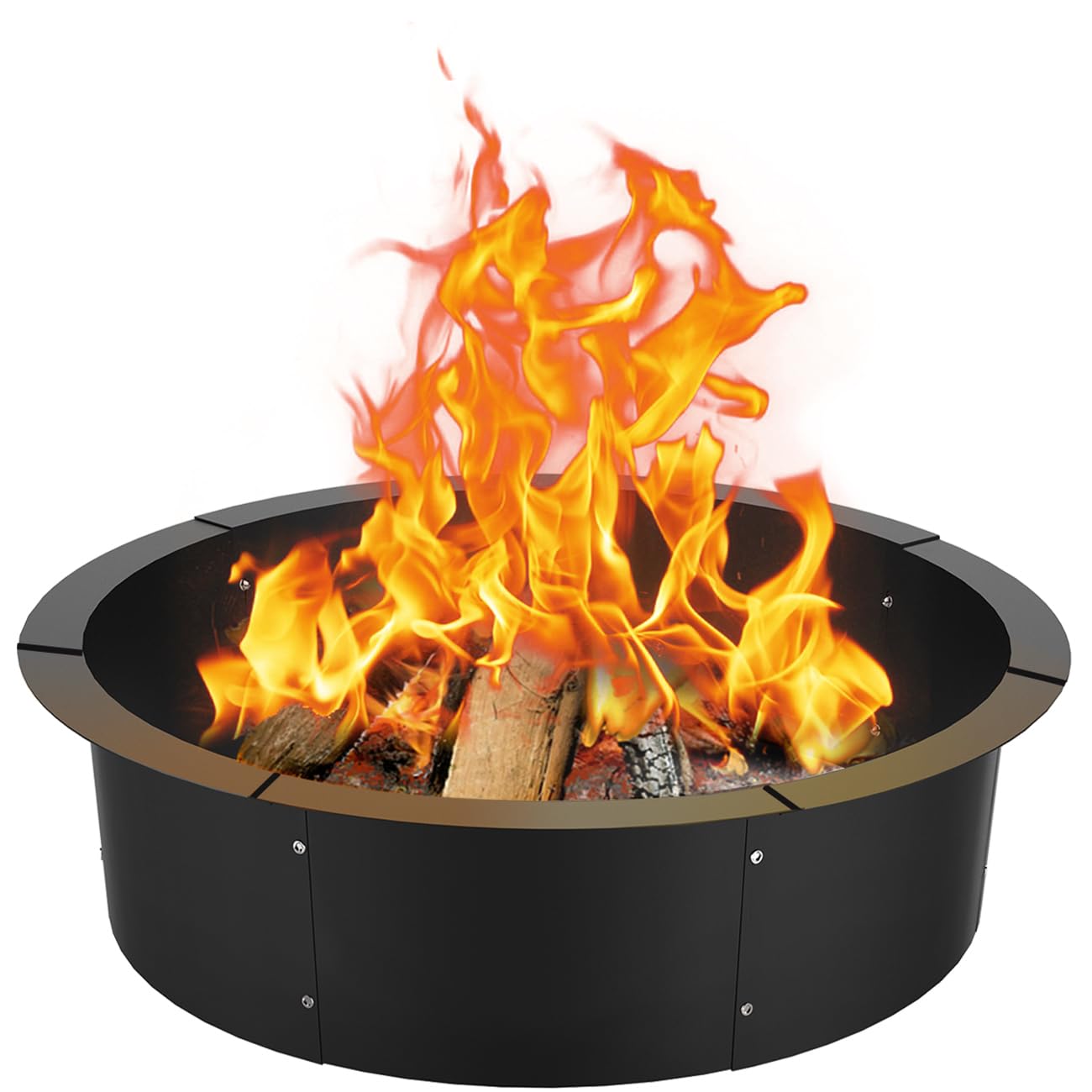Comzinn 31 Inch Inner Round Fire Pit Ring Insert for Outside Wood ...