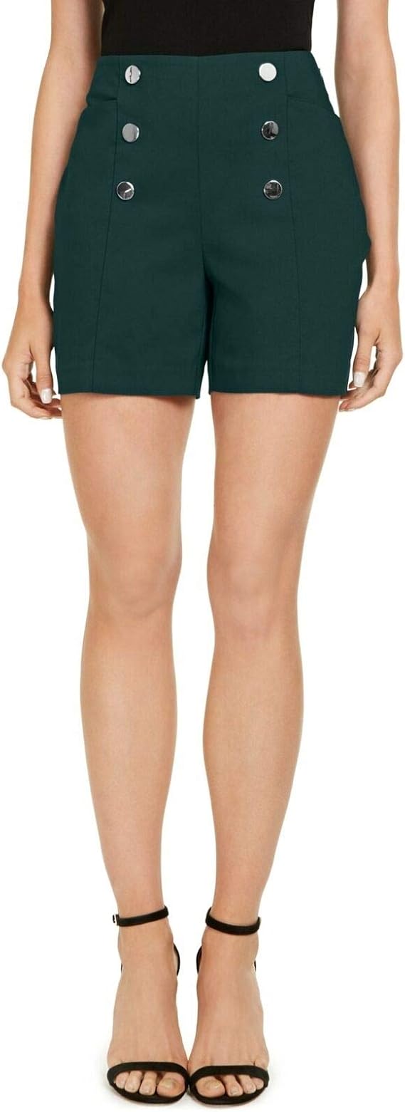 INC International Concepts High Waist Sailor Shorts Hunter Forest 8 ...