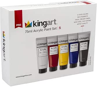 Amazon.com: KingArt 504-5 PRO Set Acrylic Paint, 5 ea, Unique Colors 5 ...