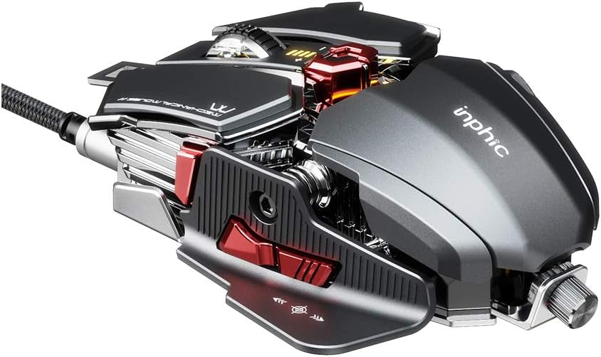 INPHIC Mechanical Gaming Mouse, High Performance Wired Mouse 7200 DPI ...