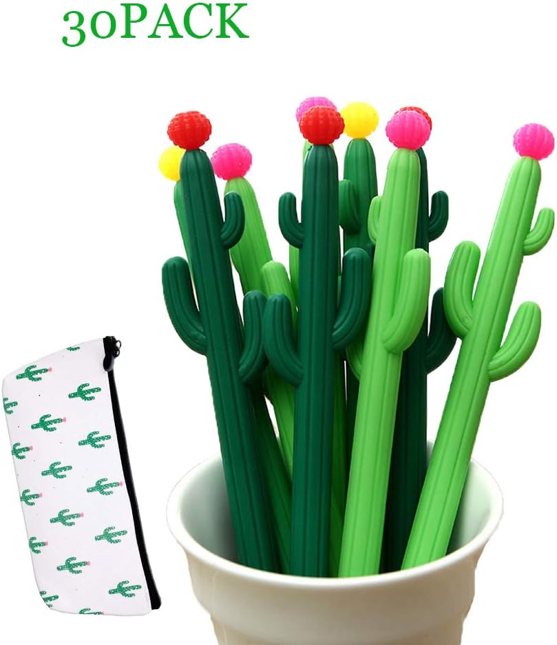 Amazon.com: Leaf & cici-30 cactus shaped roller pens, cactus gel ink ...