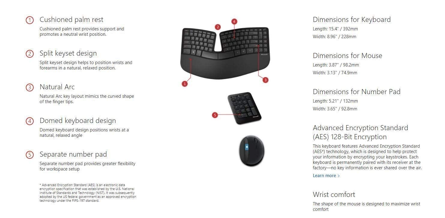 Mua Microsoft Sculpt Ergonomic Wireless Desktop Keyboard and Wireless ...