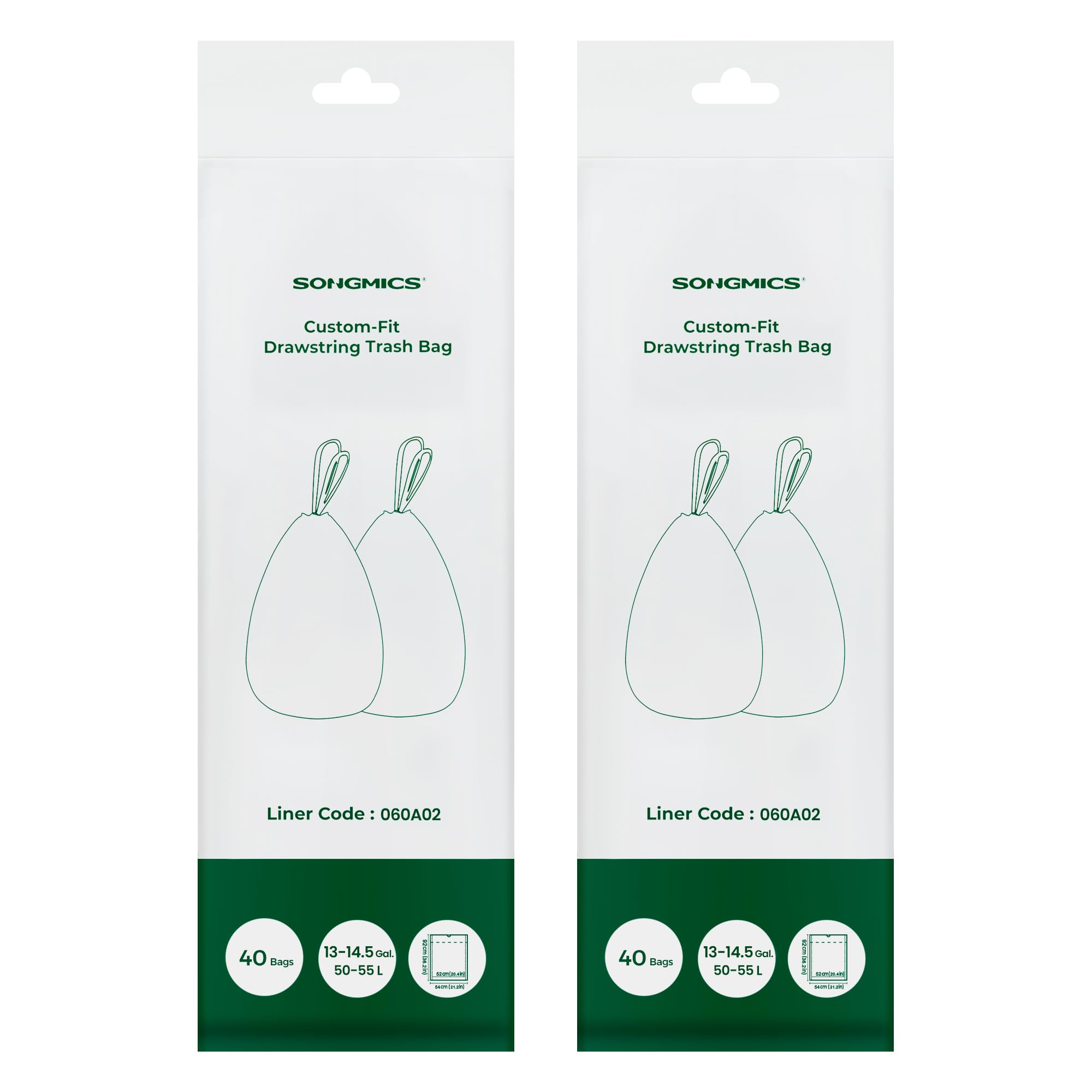 SONGMICS Trash Bags, Compatible with SONGMICS Motion Sensor Trash Can ...