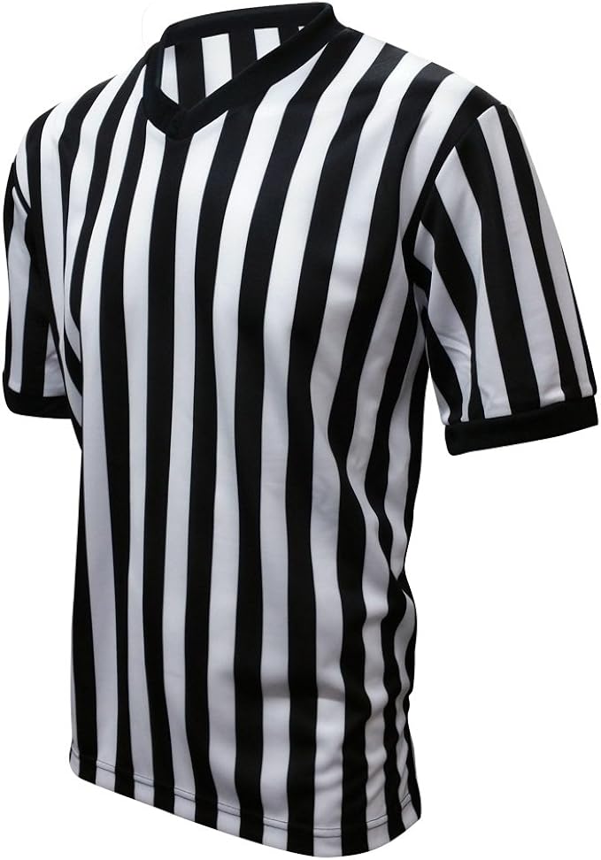 Amazon.com: Winners Sportswear Official V-Neck Striped Referee Jersey ...