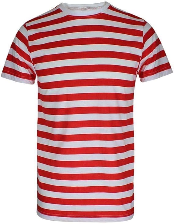 Pour homme garçon Rouge et blanc rayé T-shirt à rayures Bleu Noir à ...