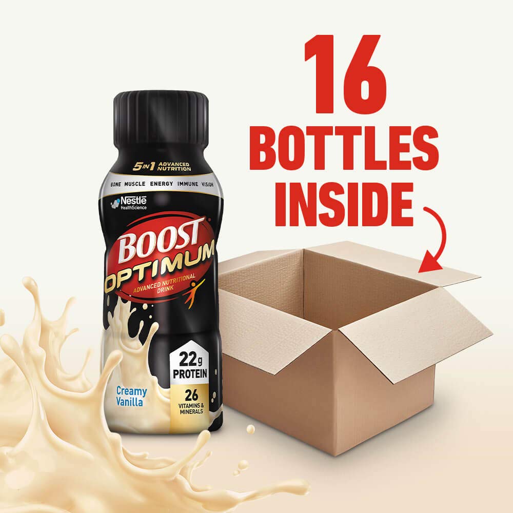Boost Optimum Advanced Nutritional Drink, Creamy Vanilla, 8 fl oz ...