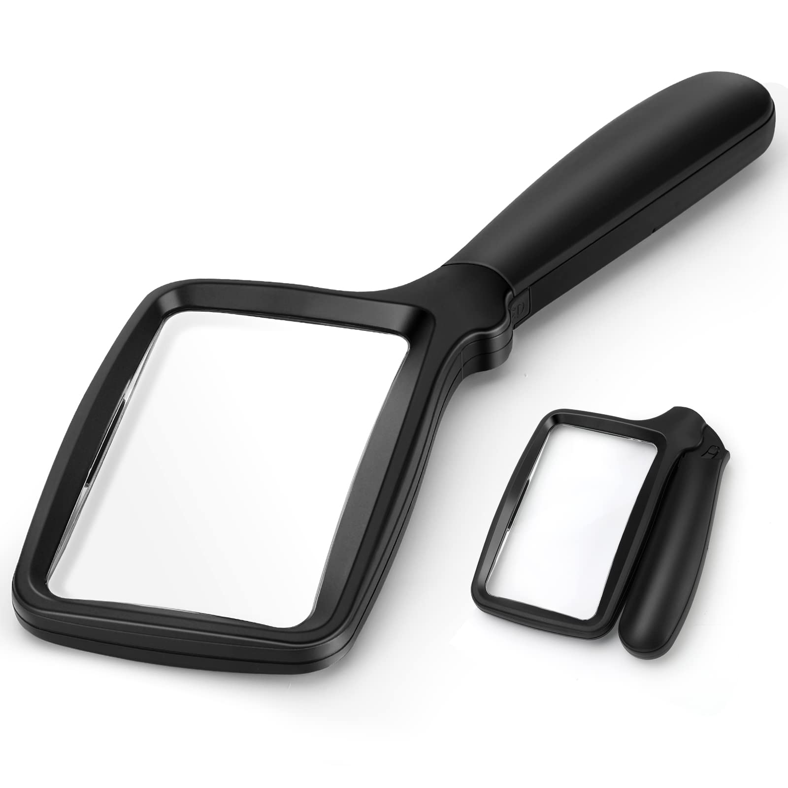 Folding Handheld Magnifying Glass with Light, 3X Large Rectangle ...