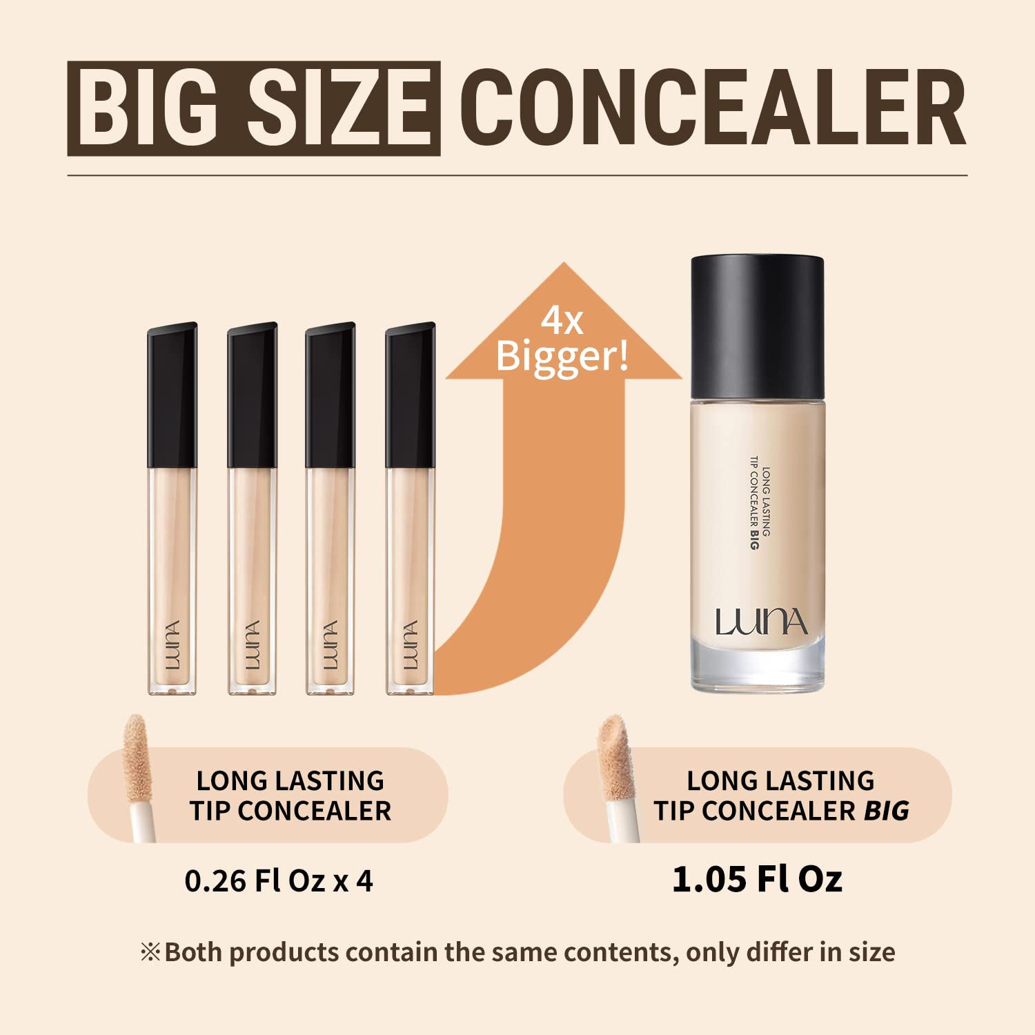 Mua LUNA Long Lasting 4x BIG Size Concealer (#02 Beige) 1.05 fl. Oz ...