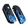 eXtremeRate Blue Flame Soft Touch Joycon Handheld Controller Housing (D ...